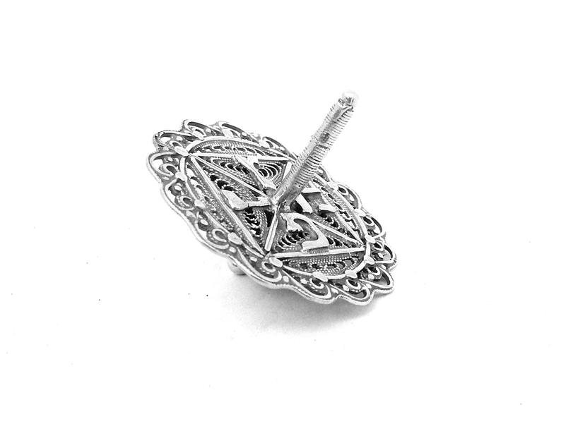 Sterling Silver Disc Filigree Dreidel – Baltinester Jewish Jewelry